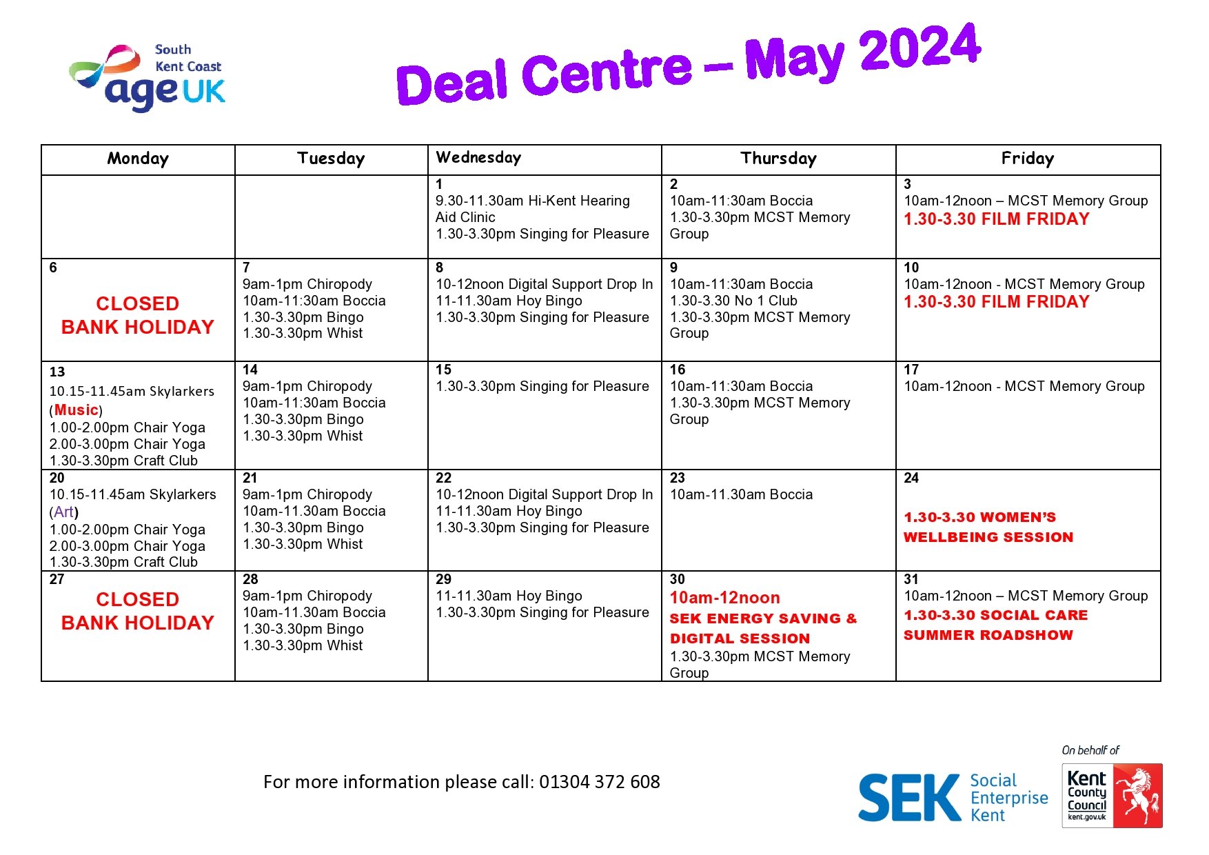 The Deal Centre Activities