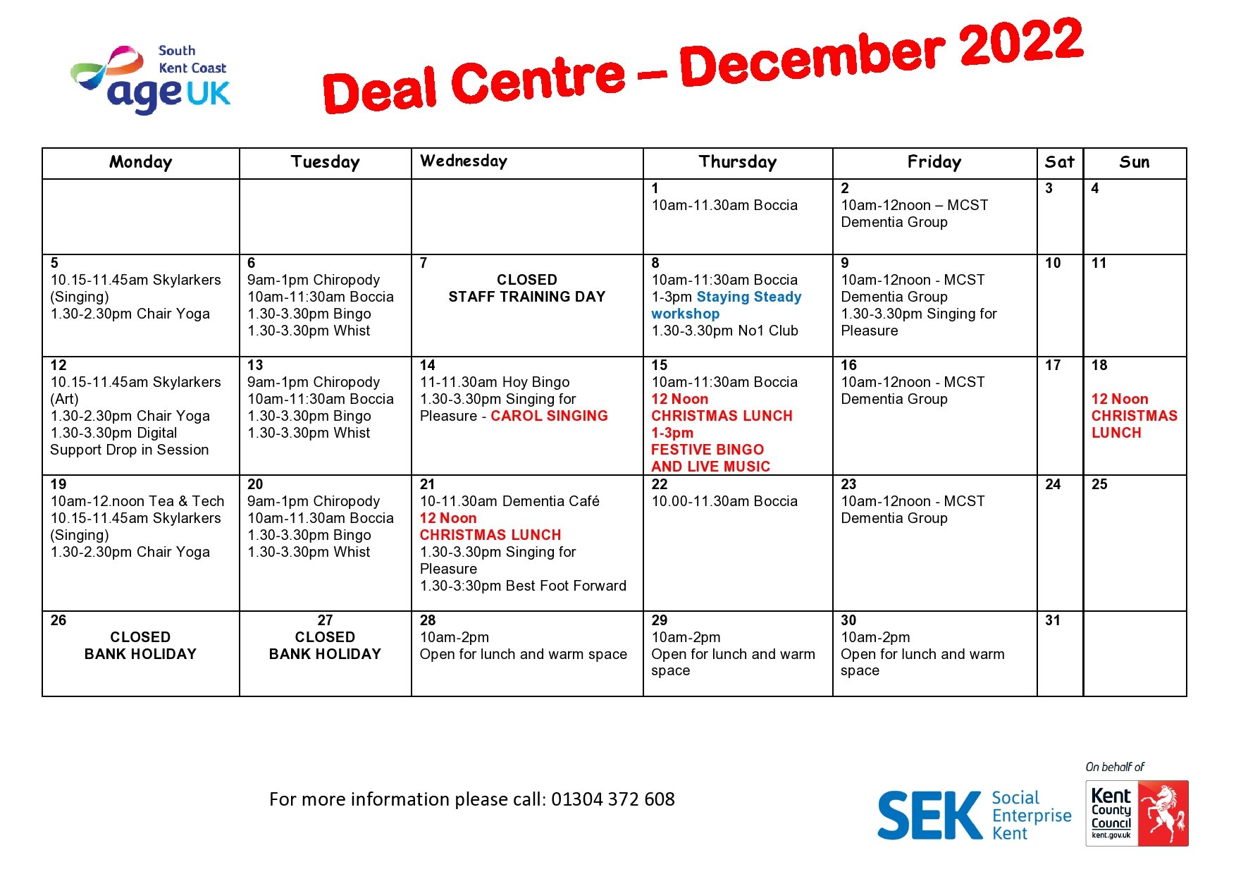 The Deal Centre Activities