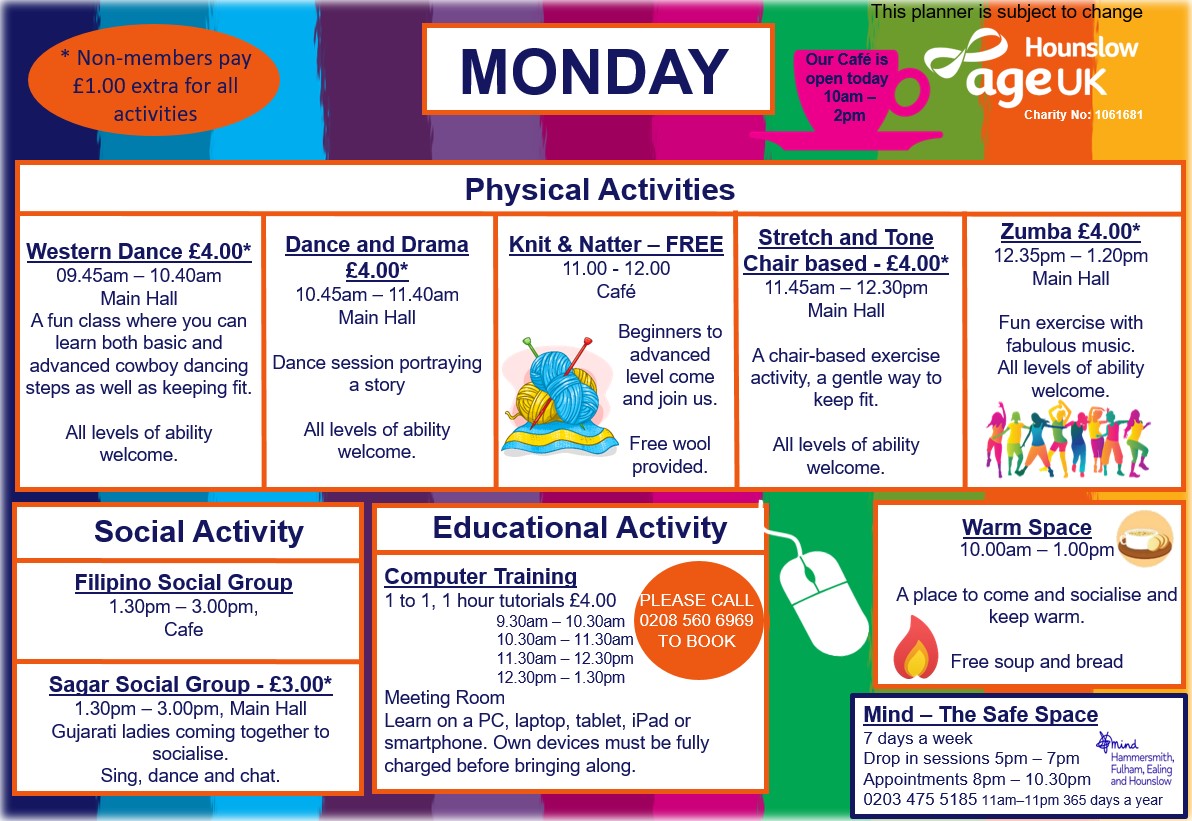Age UK Hounslow | Our Activity Programme