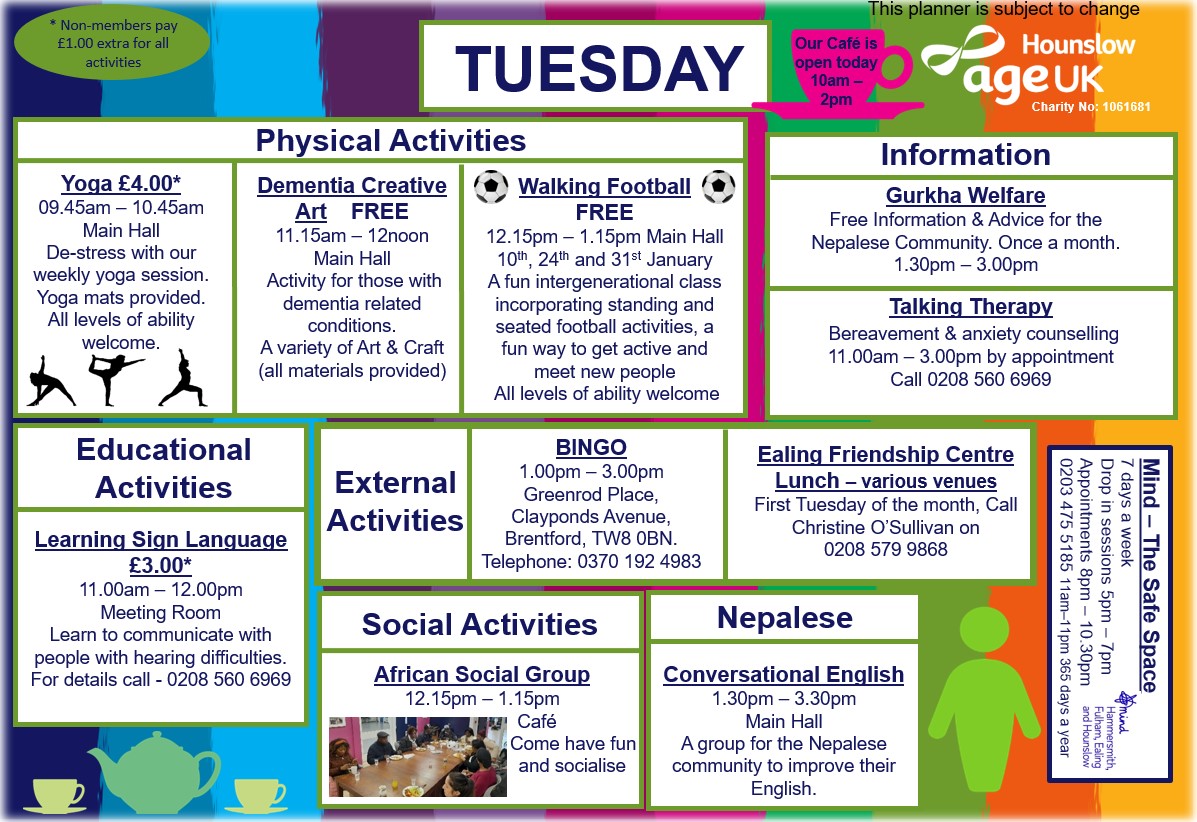 Age UK Hounslow | Our Activity Programme