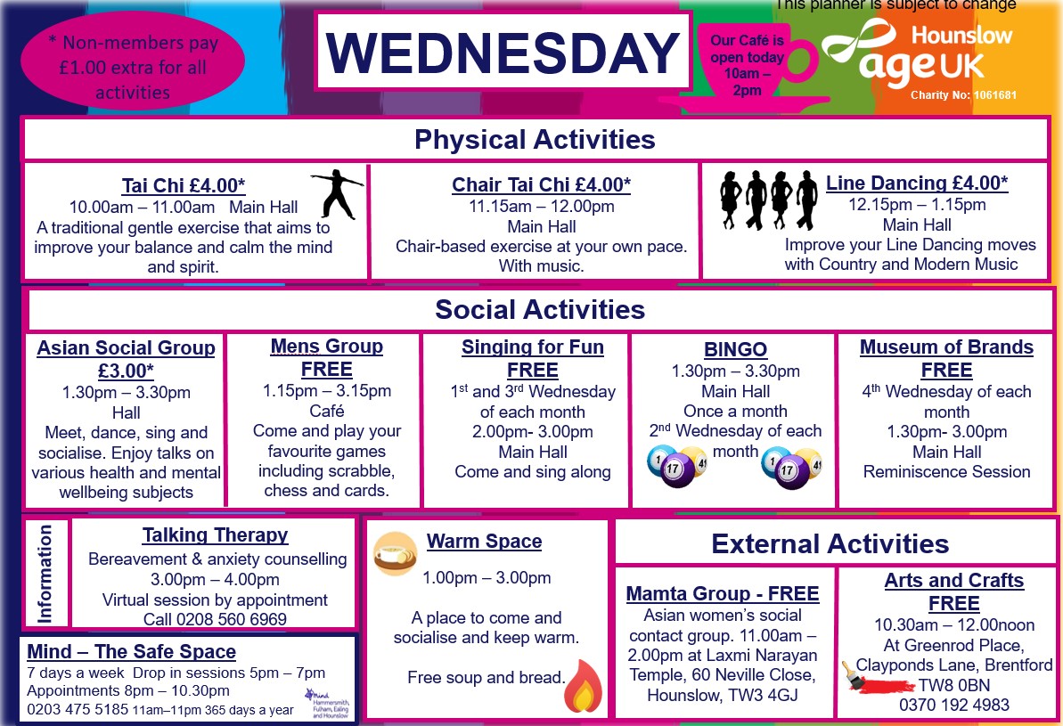 Age UK Hounslow | Our Activity Programme