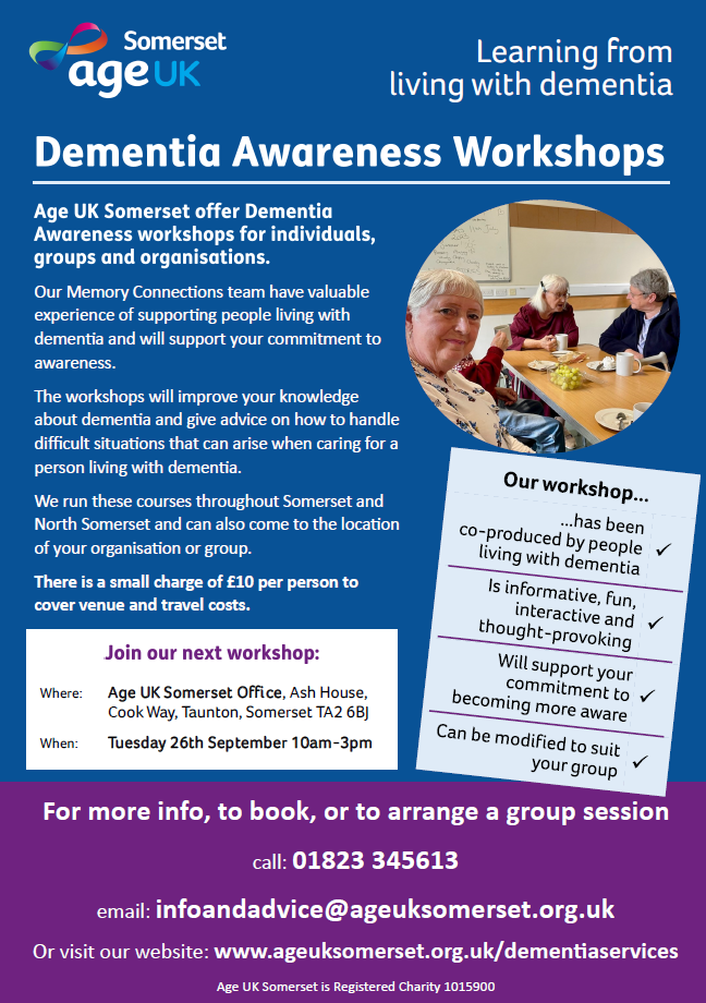 Dementia Awareness Workshops in Somerset | Age UK Somerset