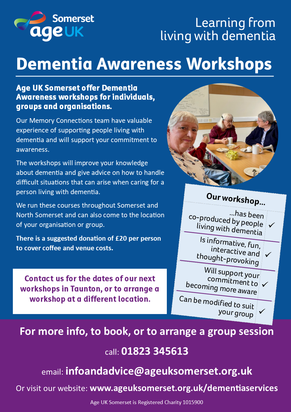 Dementia Awareness Workshops in Somerset | Age UK Somerset