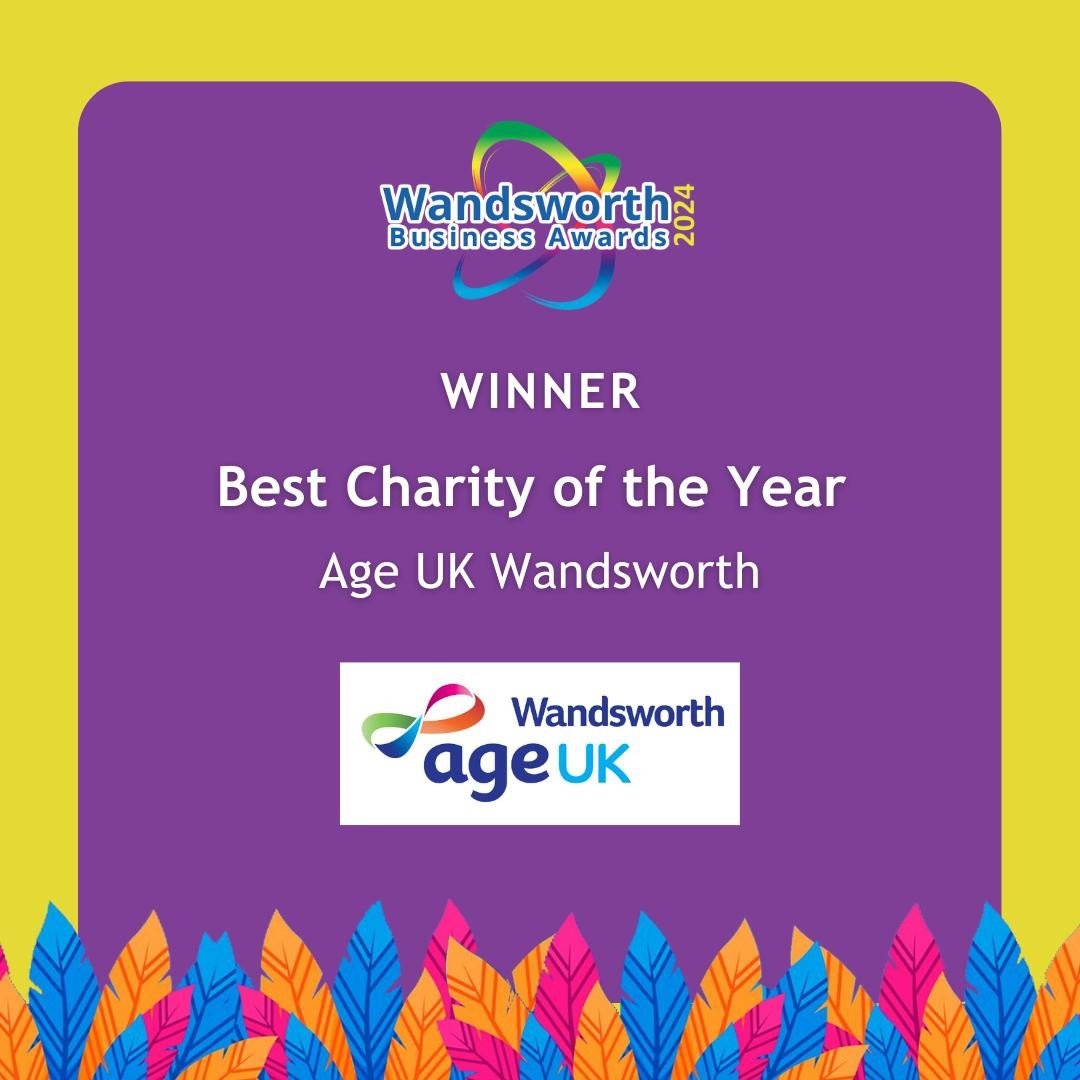 Age UK Wandsworth wins Best Charity Award 2024! Age UK Wandsworth wins Best Charity Award 2024!